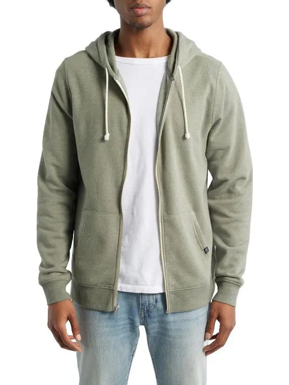 THREADS 4 THOUGHT Trim Fit Heathered Fleece Zip Hoodie - Lily Pad