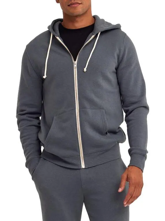 THREADS 4 THOUGHT Trim Fit Heathered Fleece Zip Hoodie - Raindrop