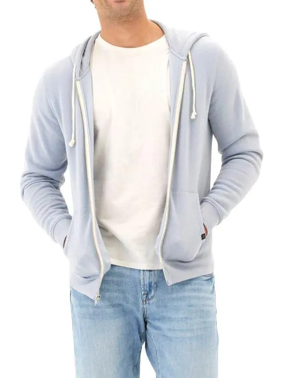 THREADS 4 THOUGHT Trim Fit Heathered Fleece Zip Hoodie - Sea Mist