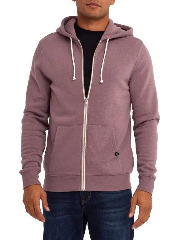 THREADS 4 THOUGHT Trim Fit Heathered Fleece Zip Hoodie - Twilight