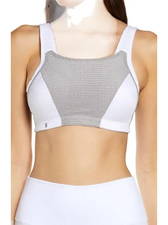 GLAMORISE Custom Control Sports Bra - White/gray