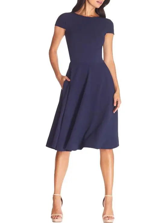 Dress The Population Livia Fit & Flare Dress - Midnight