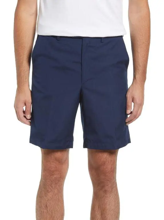 Berle Prime Flat Front Poplin Shorts - Navy