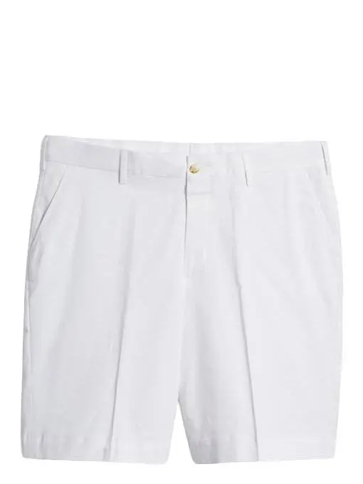 Berle Charleston Flat Front Stretch Poplin Shorts - White