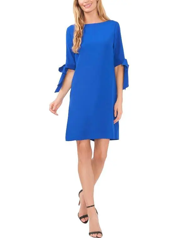 CECE DUPRAZ Moss Crepe Shift Dress - Deep Royal Blue