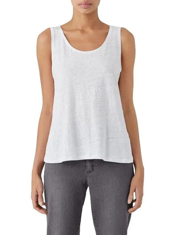 Eileen Fisher Organic Linen Tank - White