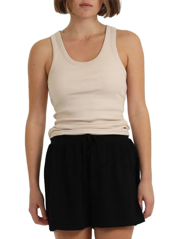 PAPINELLE Ribbed Shelf Bra Tank - Soft Cream