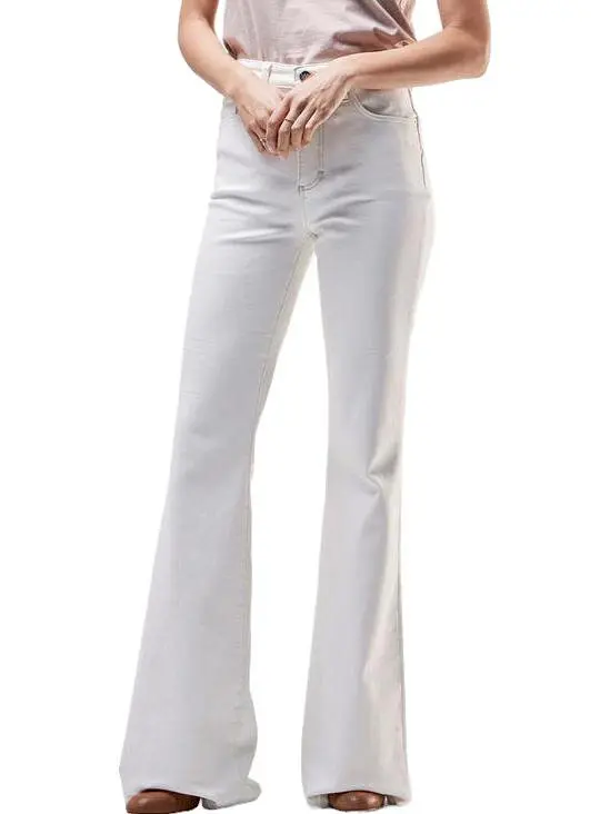 LEEM High Waist Flare Jeans - Bone
