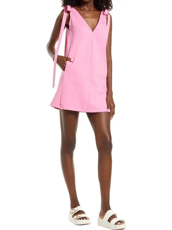 AMY LYNN V-neck Mini Shift Dress - Bright Pink