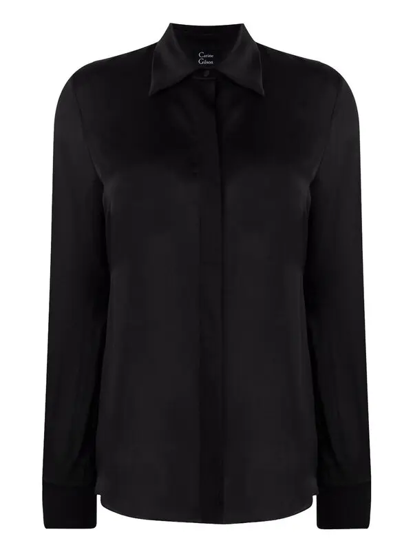 Carine Gilson Concealed Button-fastening Silk Shirt - Black