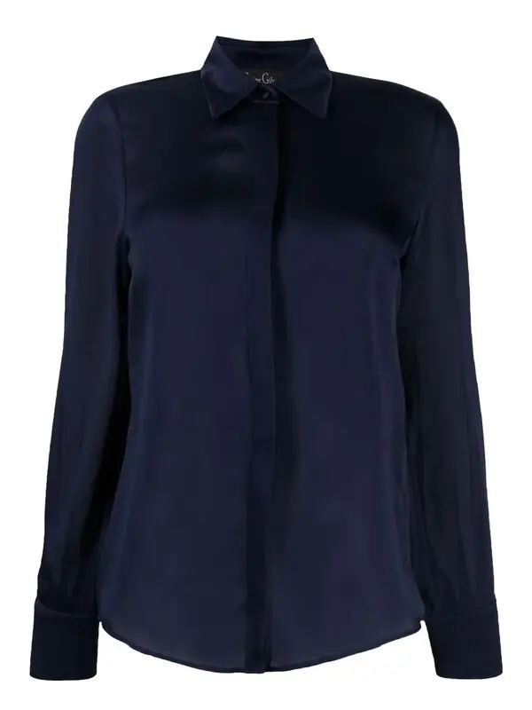 Carine Gilson Long-sleeve Silk Shirt - Blue