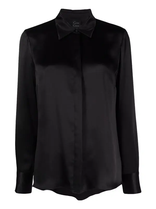Carine Gilson Long-sleeve Silk Shirt - Black
