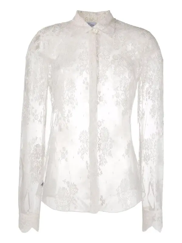 Carine Gilson Lace Appliqué Long-sleeve Shirt - White