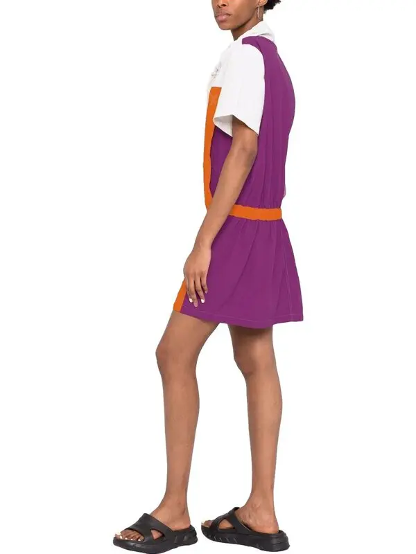 Kenzo Colourblock Drawstring-collar Dress - Orange