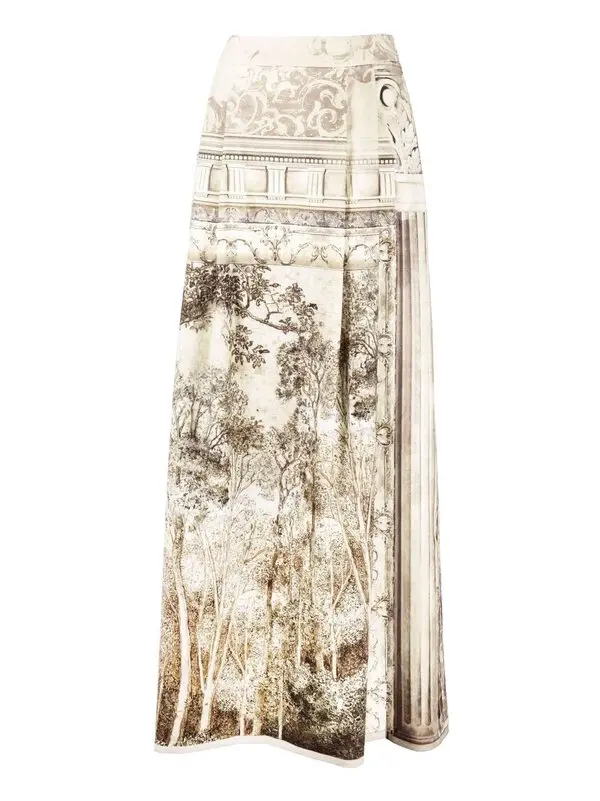 Alberta Ferretti Printed Maxi Skirt - Neutrals
