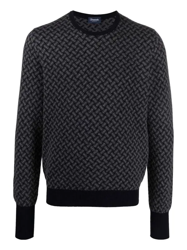 DRUMOHR Pattern Jacquard Knit Jumper - Grey