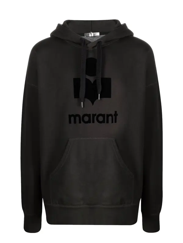 MARANT Miley Flocked-logo Hoodie - Black