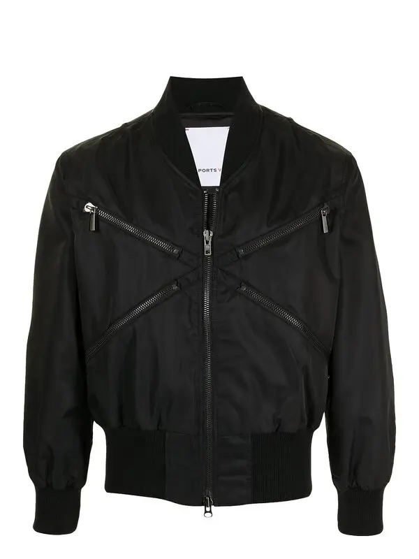 PORTS V Zip-embellished Bomber Jacket - Black