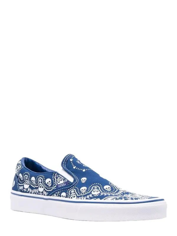 VANS Bandana Skull-print Classic Slip-on Sneakers - Blue