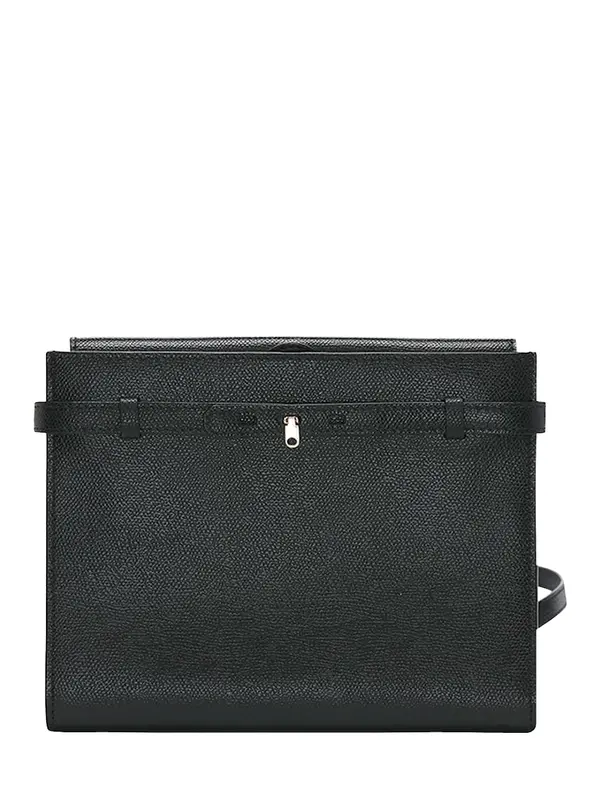 VALEXTRA B-tracollina Leather Shoulder Bag - Black