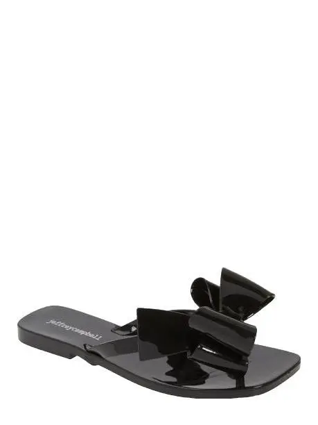 Jeffrey Campbell Sugary Bow Flip Flop - Black Shiny