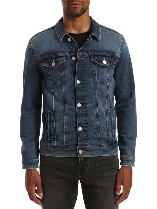 MAVI Frank Denim Trucker Jacket - Dark Foggy Feather Blue
