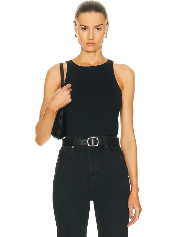 NILI LOTAN Jennifer Rib Tank Top - Dark Navy
