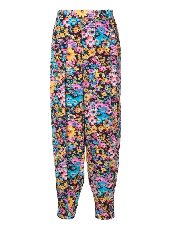 Stella McCartney Christelle Floral-print Tapered Trousers - Blue
