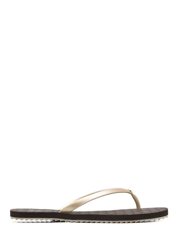Michael Kors Monogram Flip Flops - Gold