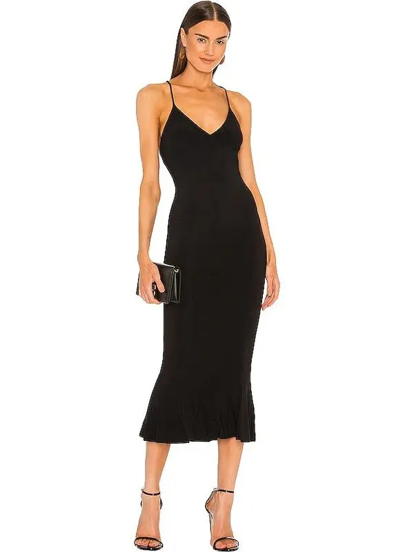 Norma Kamali Slip Fishtail Dress - Black