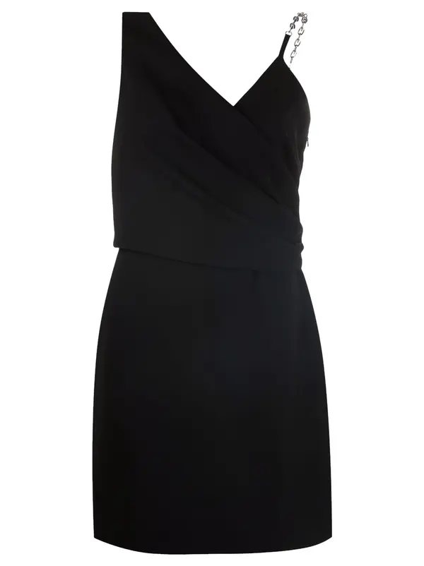 Givenchy Chain-strap Asymmetric-neck Dress - Black