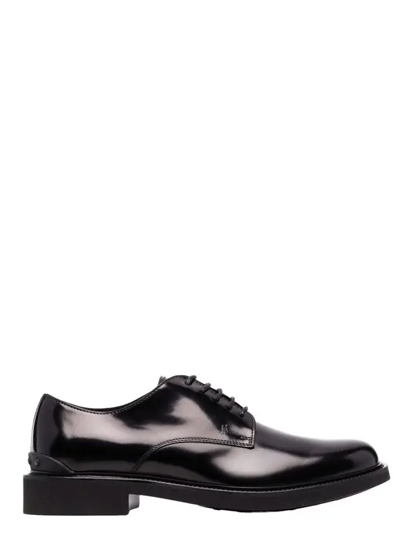 TOD'S Polished Leather Derby Shoes - Black