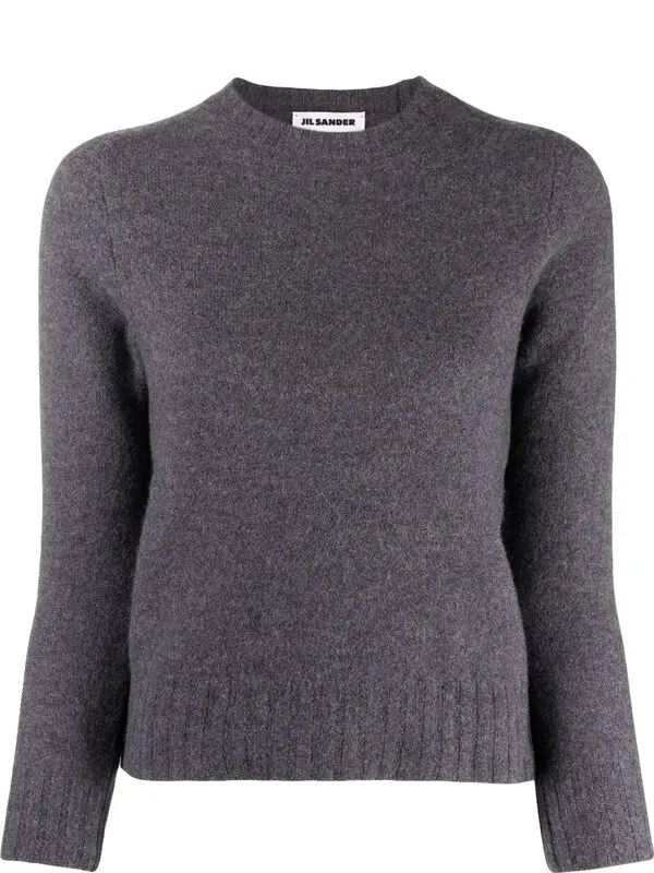 JIL SANDER Knitted Long-sleeve Wool Jumper - Grey