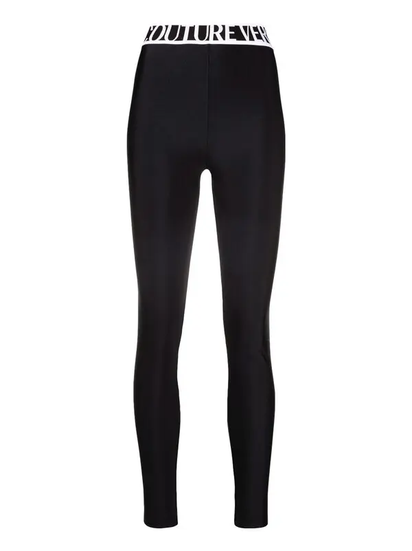 Versace Logo-waistband Leggings - Black