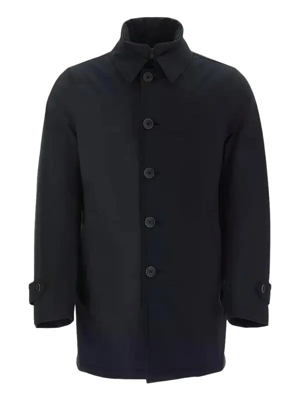 Herno Classic Buttoned Coat - Blue