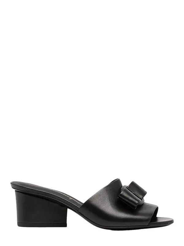 FERRAGAMO Viva Bow 60mm Mules - Black