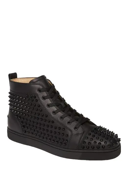 CHRISTIAN LOUBOUTIN Louis Allover Spikes High-top Sneakers - Black/black