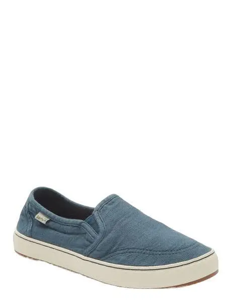 Sanuk Avery Hemp Slip-on Sneakers - Blue