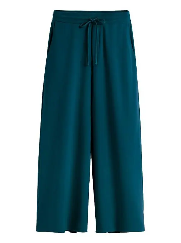 Cuyana French Terry Wide-leg Cropped Pant - Jade