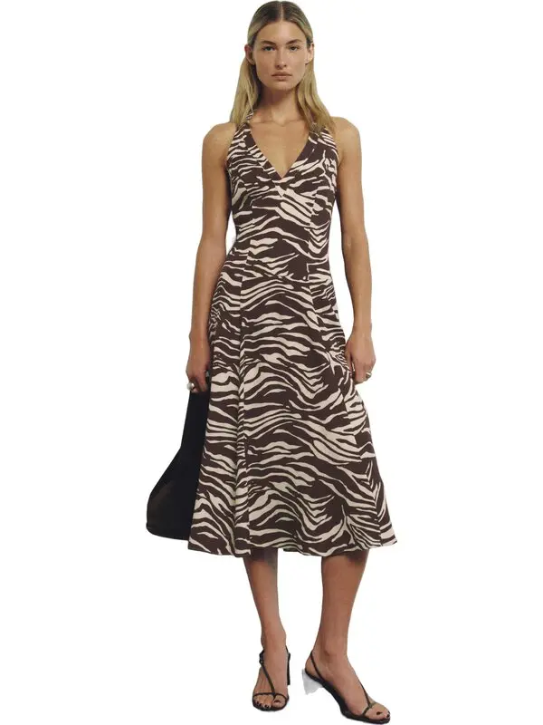 REFORMATION Sofia Midi Dress - Brown