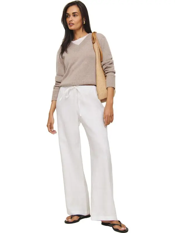 REFORMATION Olina Linen Pant - Ivory