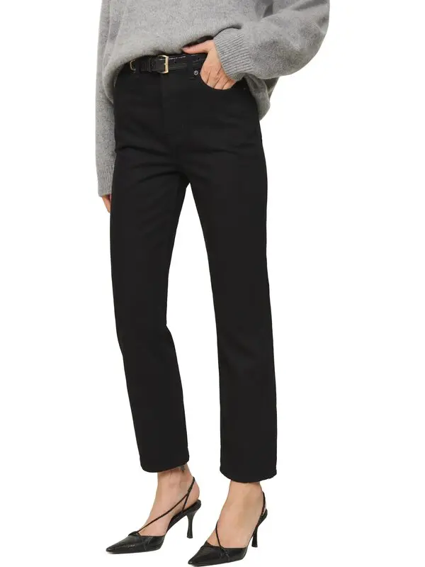 REFORMATION Cynthia Crop High-rise Jeans - Black