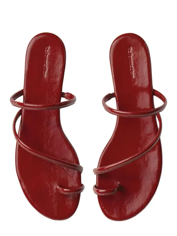 REFORMATION Ludo Toe Ring Strappy Flat Sandal - Red