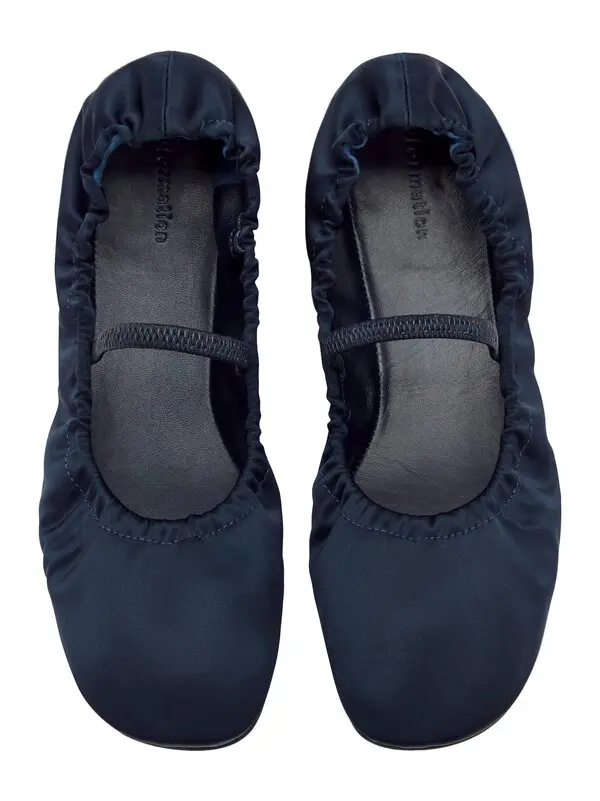 REFORMATION Buffy Ruched Ballet Flat - Blue