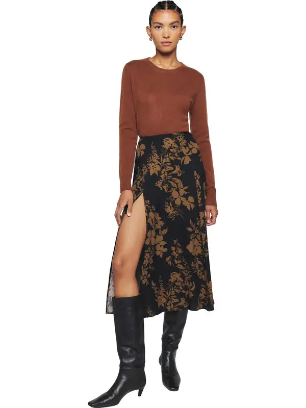 REFORMATION Zoe Midi Skirt - Black