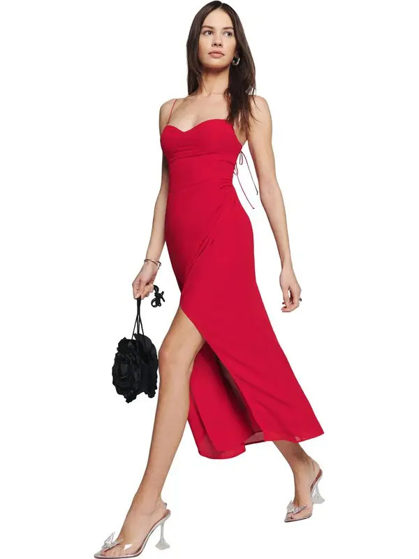 REFORMATION Kourtney Midi Dress - Red