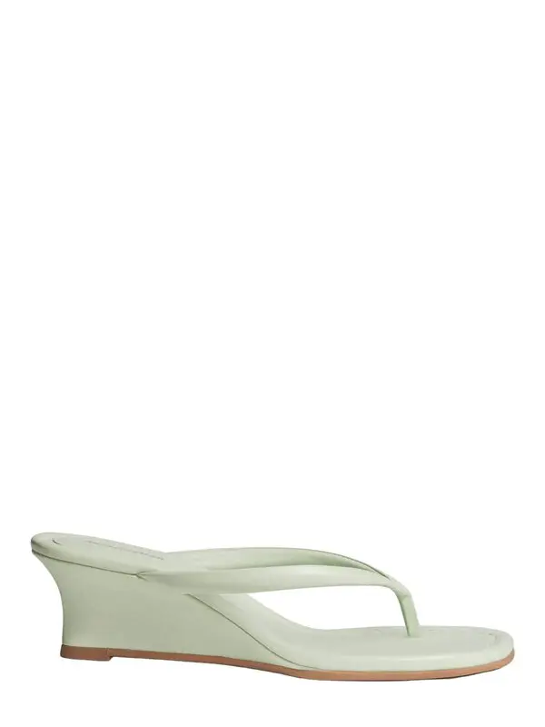 REFORMATION Amelia Thong Wedge Sandal - Green