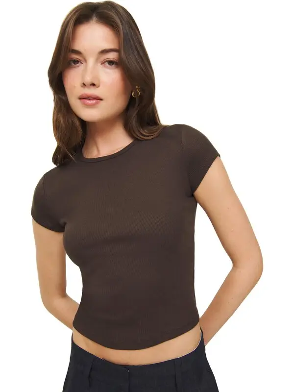 REFORMATION Muse T-shirt - Brown