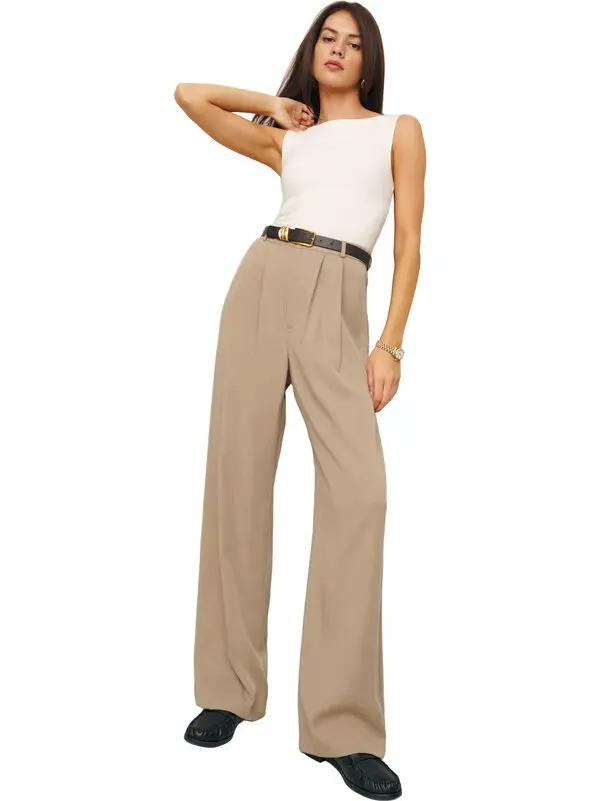 REFORMATION Petites Mason Pant - Brown