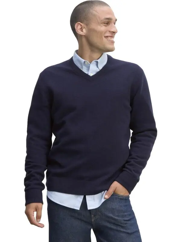 Everlane Cashmere V-neck Sweater - Navy